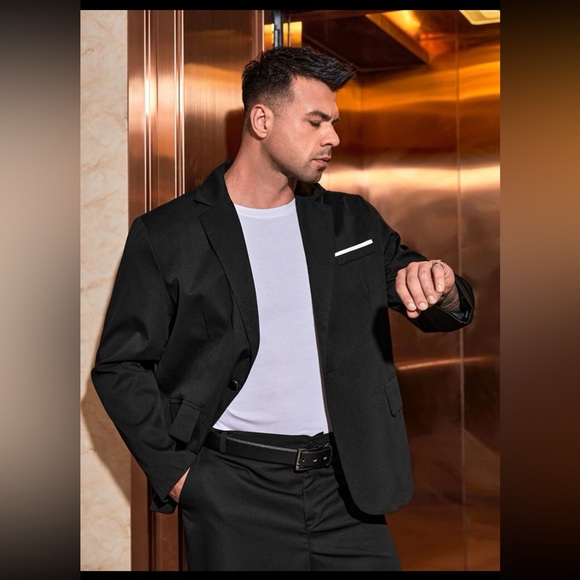 Suits & Blazers | Extended Sizes Men Flap Detail Single Button Blazer ...